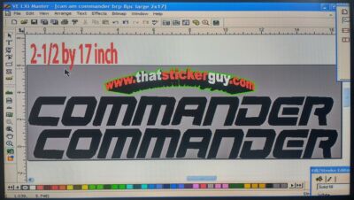 2 pc stickers 17 inch for CAN AM COMMANDER brp turbo 1000 800 max ...