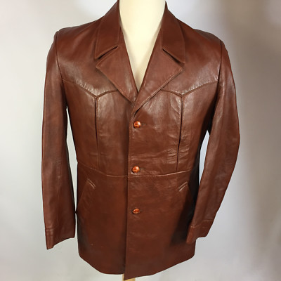 Vintage Mod Retro Hippy Atomic OG Pimp Hollywood Gangster Leather Coat ...