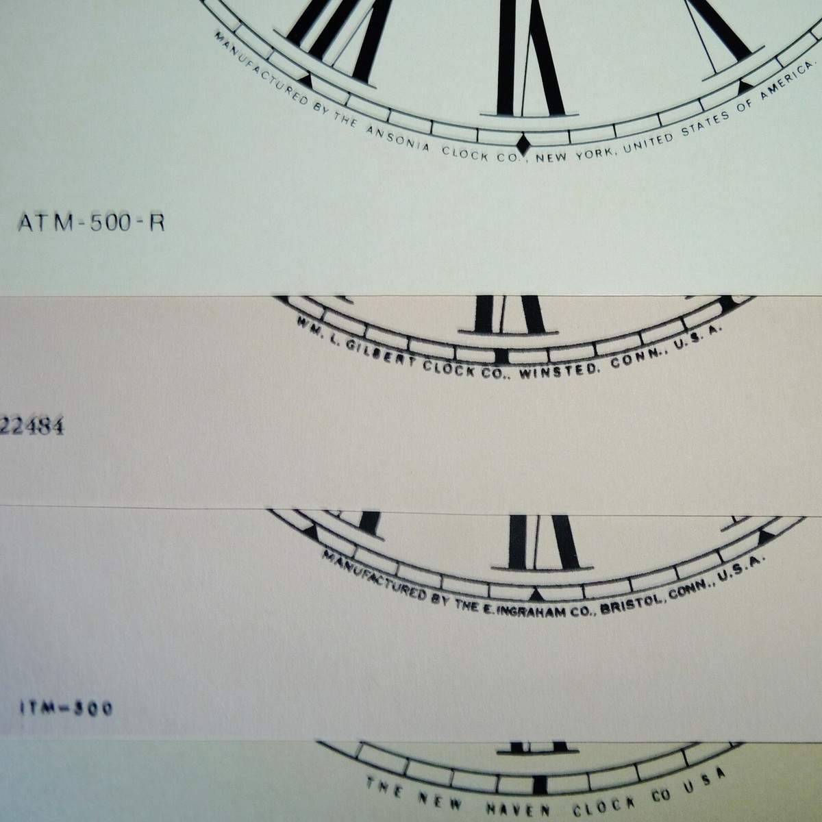 American Clock Trademark Dials