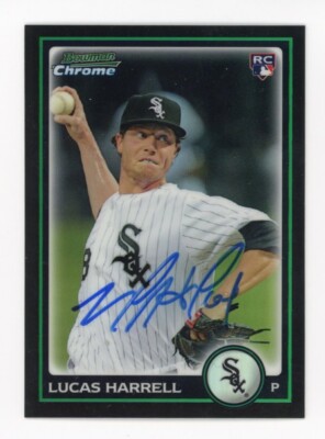 SIGNED BASEBALL CARD AUTO BOWMAN CHROME 2010 LUCAS HARRELL REFRACTOR ...
