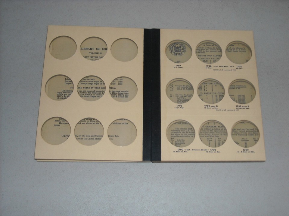 Library of Coins EARLY SILVER DOLLARS Coin Album Volume 49 VERY RARE ...