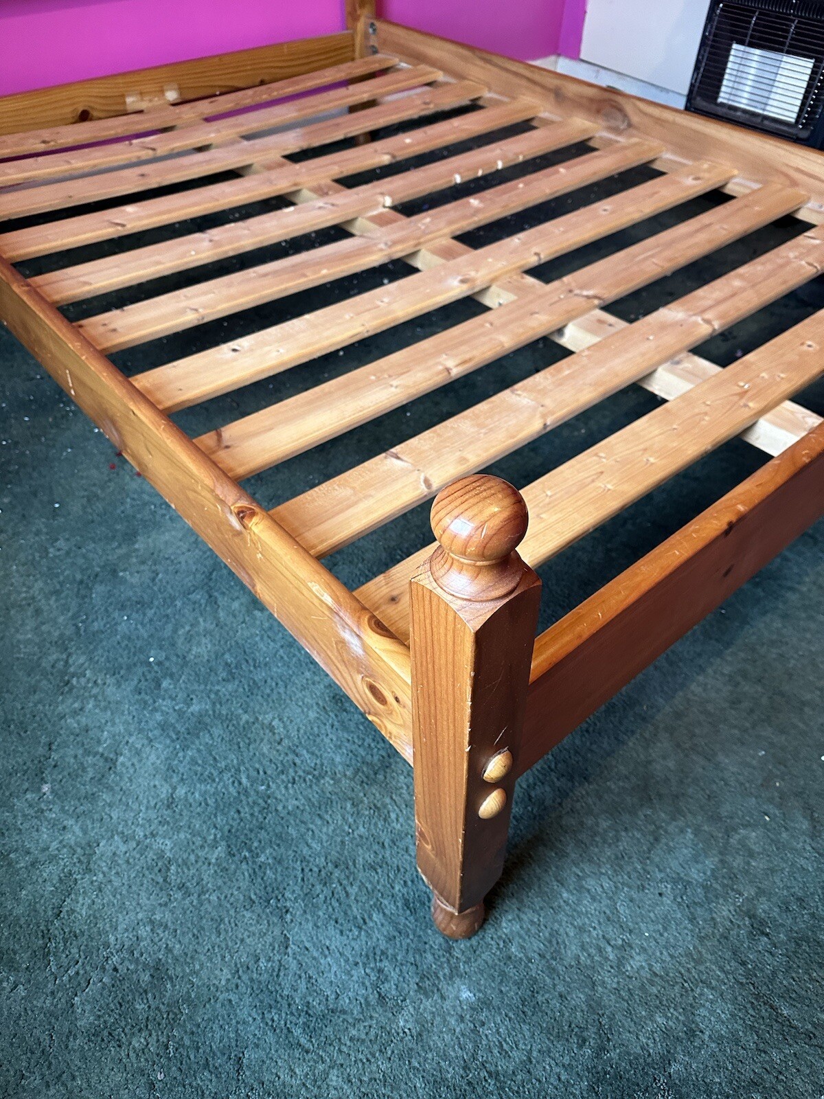 Pine bed frame , double , 4ft 6” | eBay UK