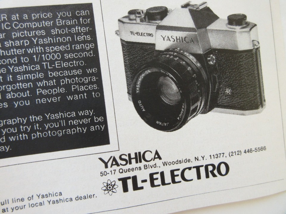 Vintage 70s Yashica TL-Electro SLR Camera 1975 Magazine Print Ad Black ...