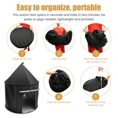 Calm Corner Tent Foldable Kids Pop Up Tent Portable Blackout Calming ...