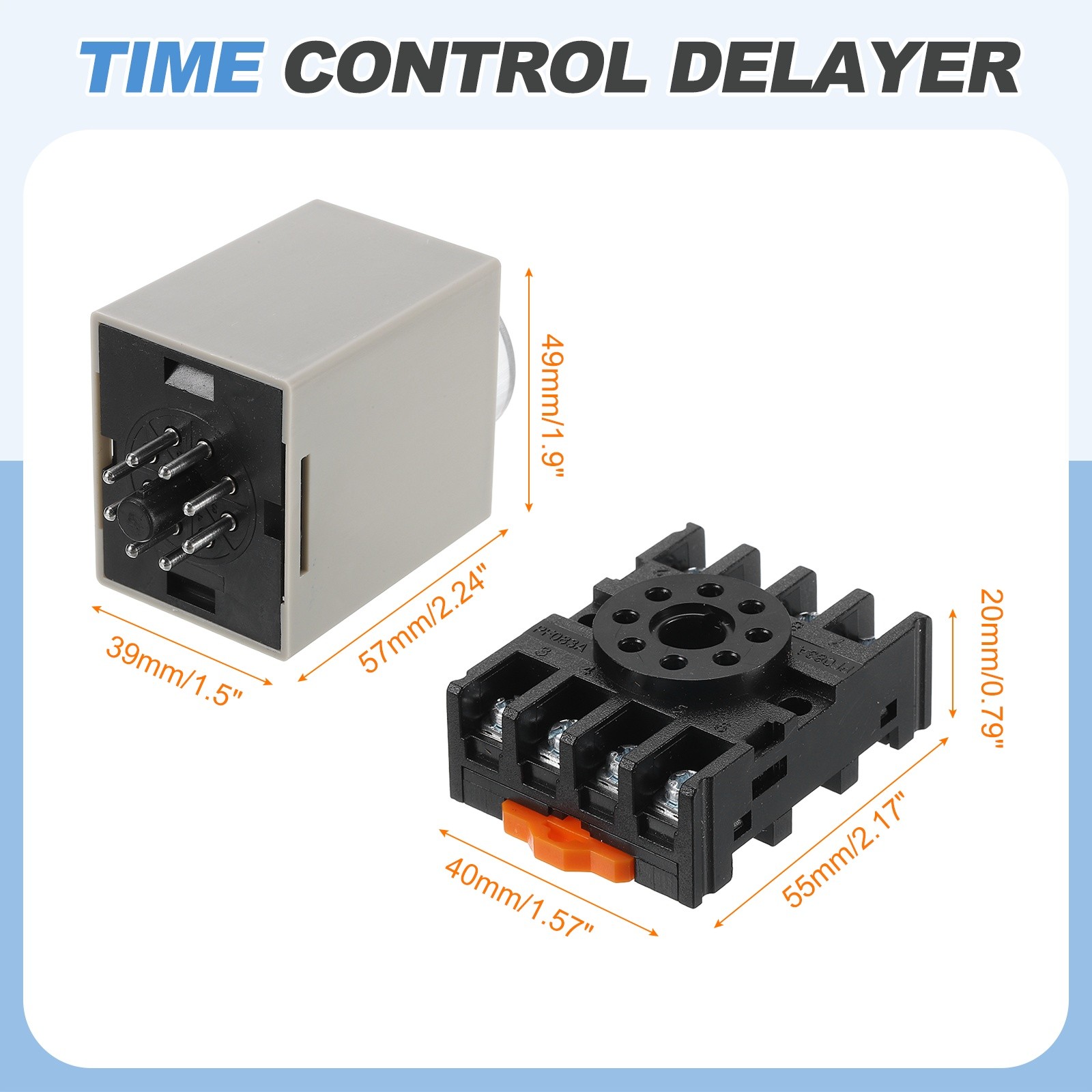 DC 24V Timer Relay Time Relay Timing Delay 8P 0S-1S with Socket AH3-3 ...
