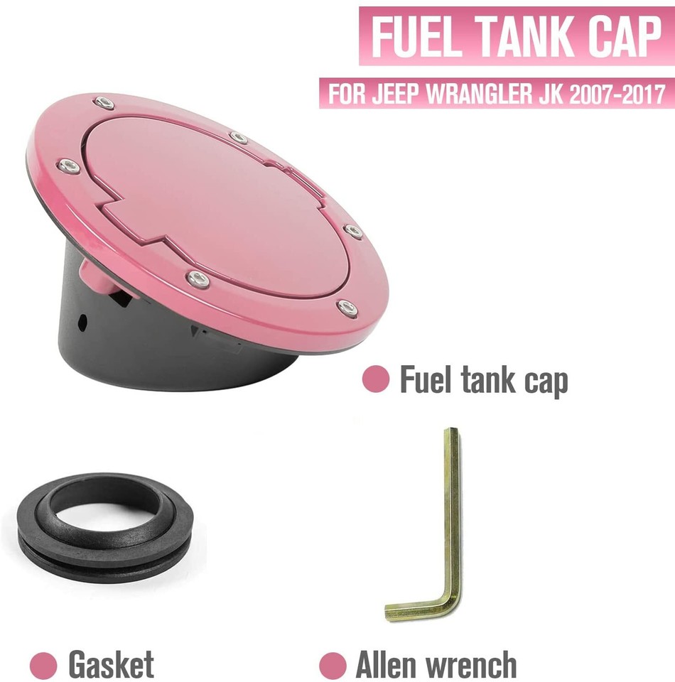 Pink Fuel Filler Door Gas Tank Cap Lid Cover Decor Trim For Jeep ...