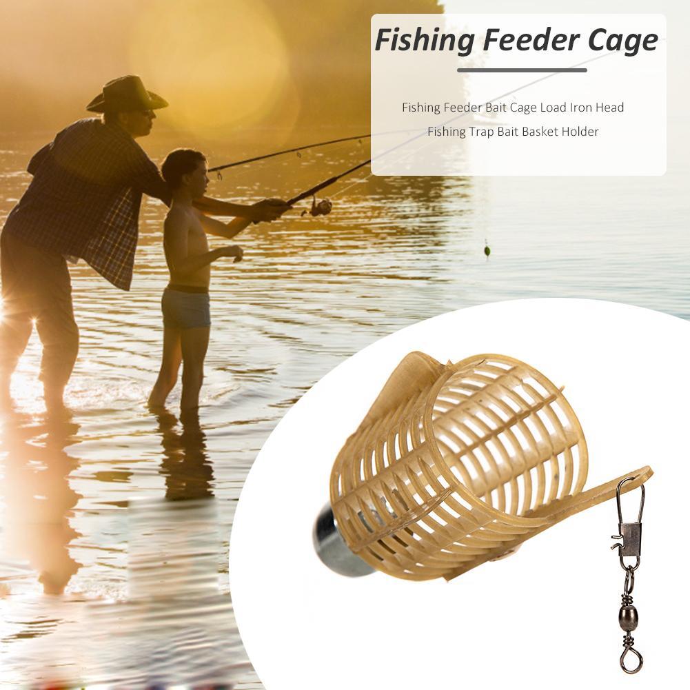 Fishing Feeder Bait Cage Load Iron Head Fishing Trap Basket Holder (50g ...