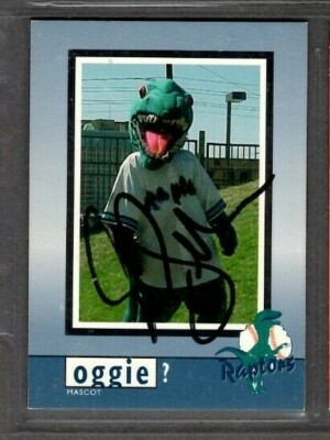 Oggie Mascot Ogden Raptors Baseball card signed autograph (F11) | eBay