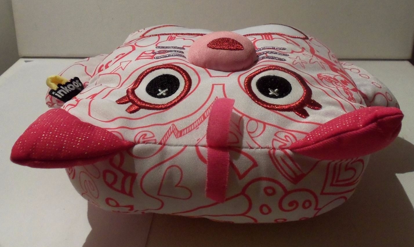 Inkoos Blingoo Pink And White Kitty Cat Plush Soft Toy Animal Draw Wash ...