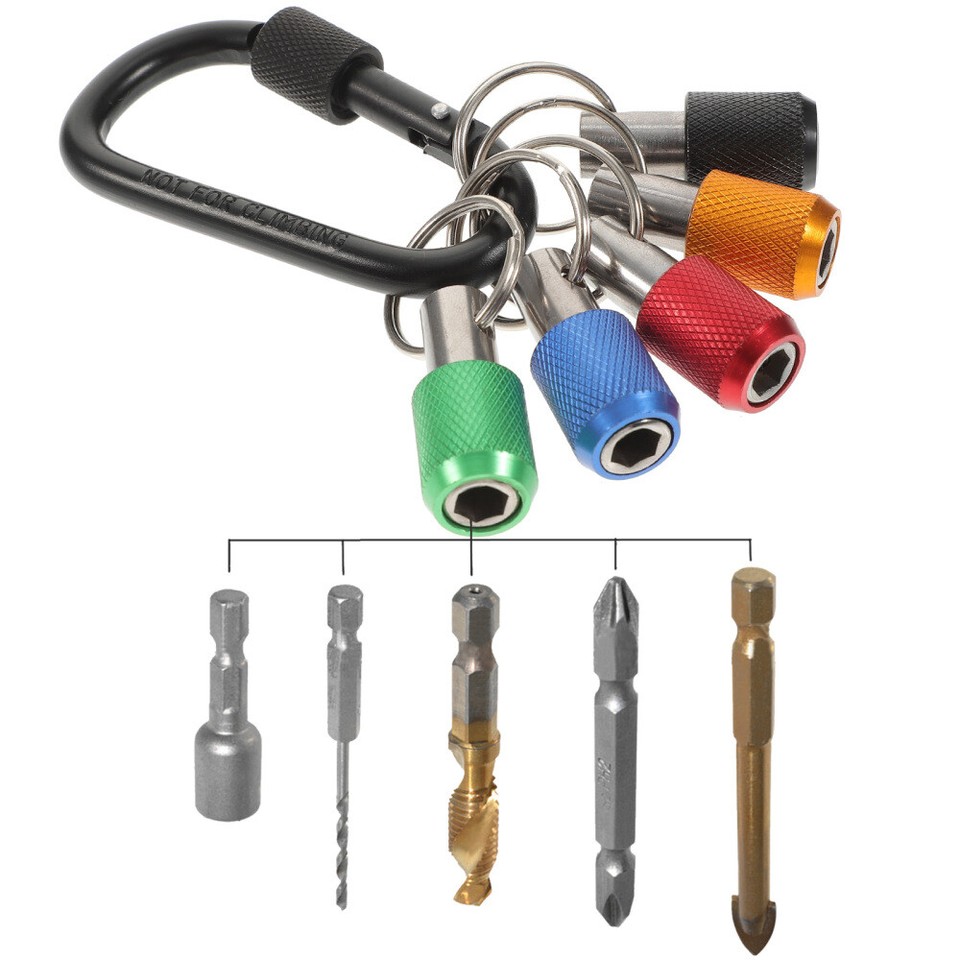 Colorful Knurled Keychain Bit Holder Cool Gadgets Drill Keychains | eBay