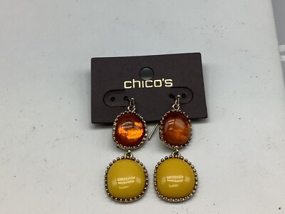 Chico's Yellow / Orange Gold dangle Earrings NWTS | eBay