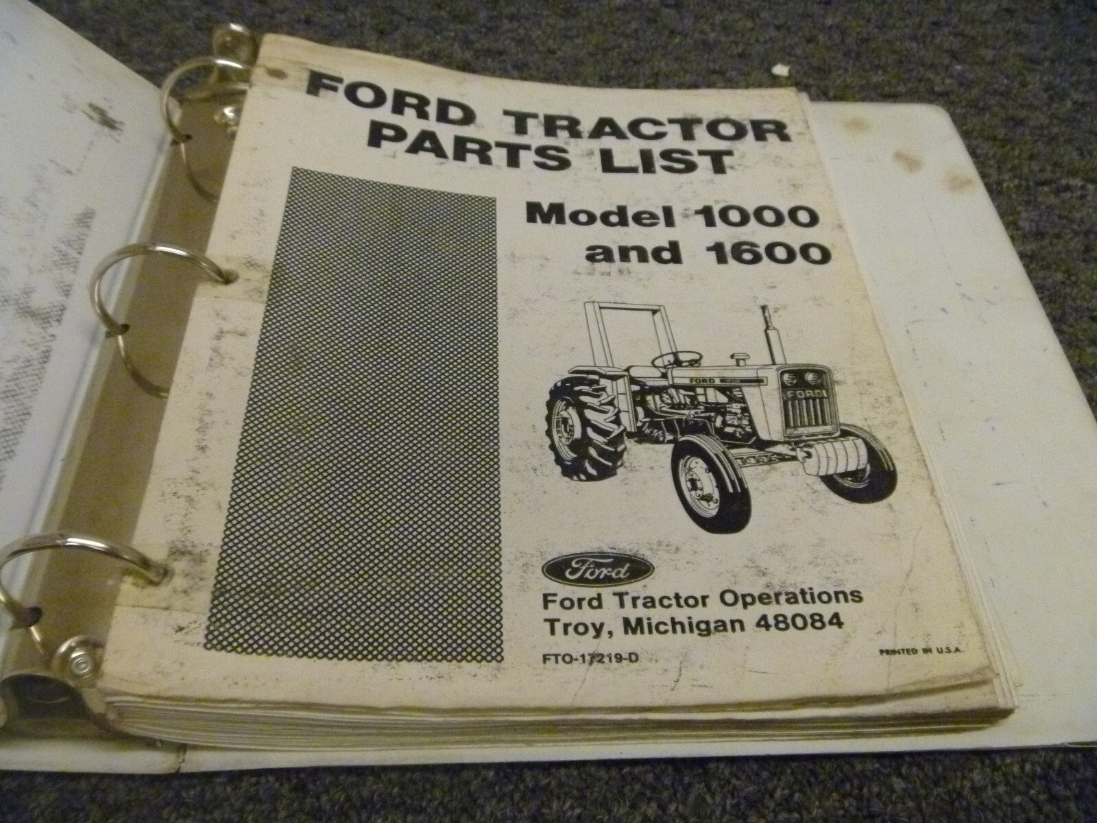 Ford 1000 1600 Tractor Parts Catalog Manual | eBay