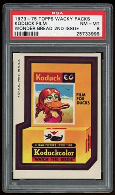 1974 Topps Wacky Packages Sticker Koduck Film Wonder Bread 2nd PSA 8 | eBay