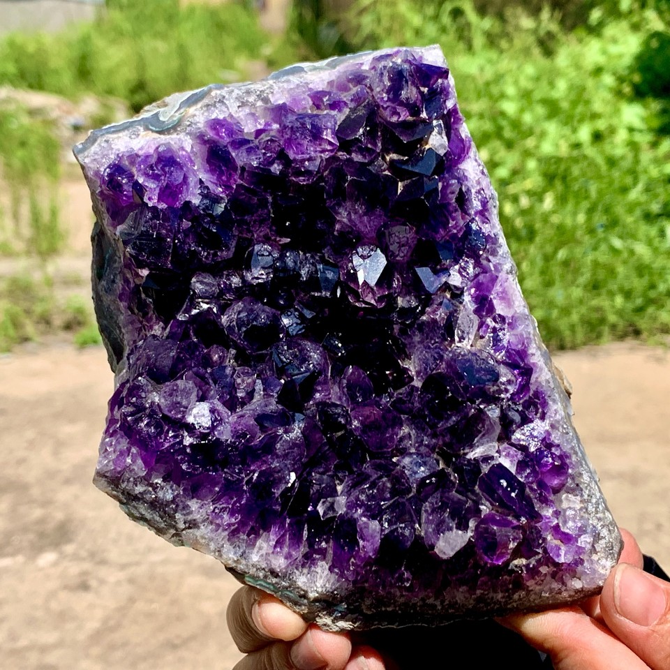 2.36LB Natural Amethyst geode quartz cluster crystal specimen Healing ...