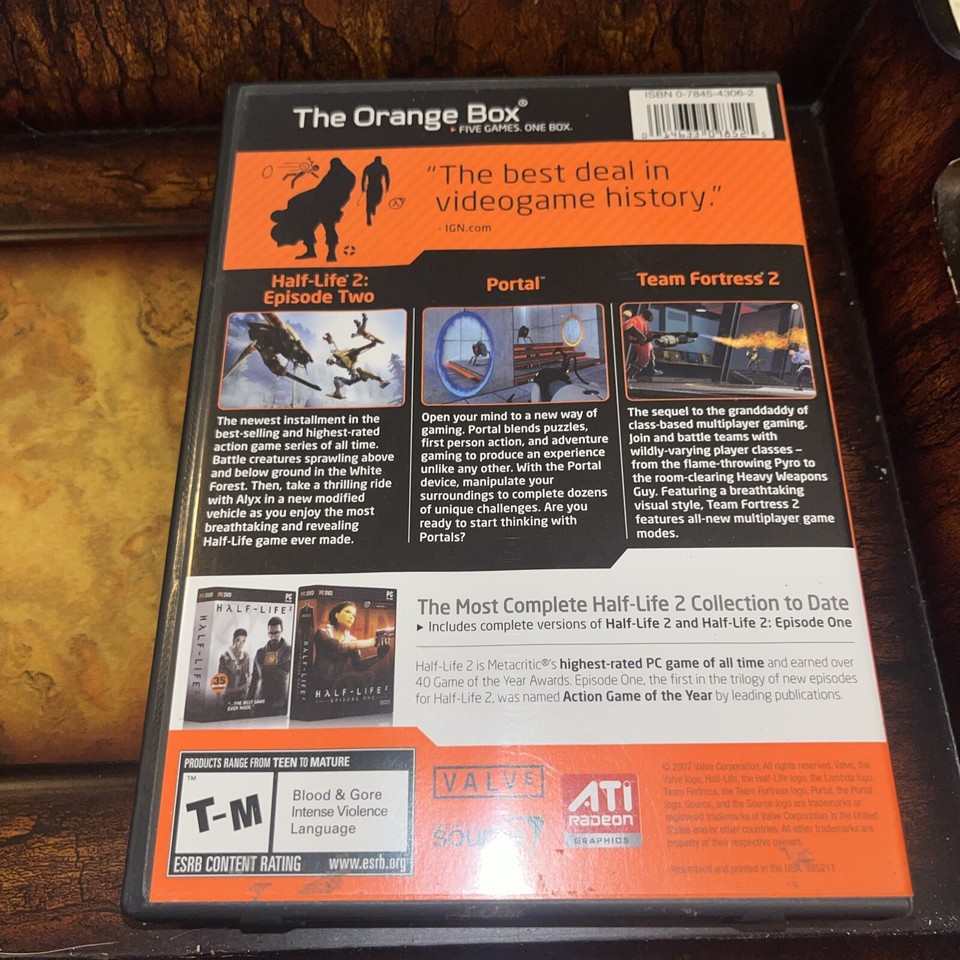 The Orange Box PC DVD Half Life Two Team Fortress 2 Portal Episode 1 ...