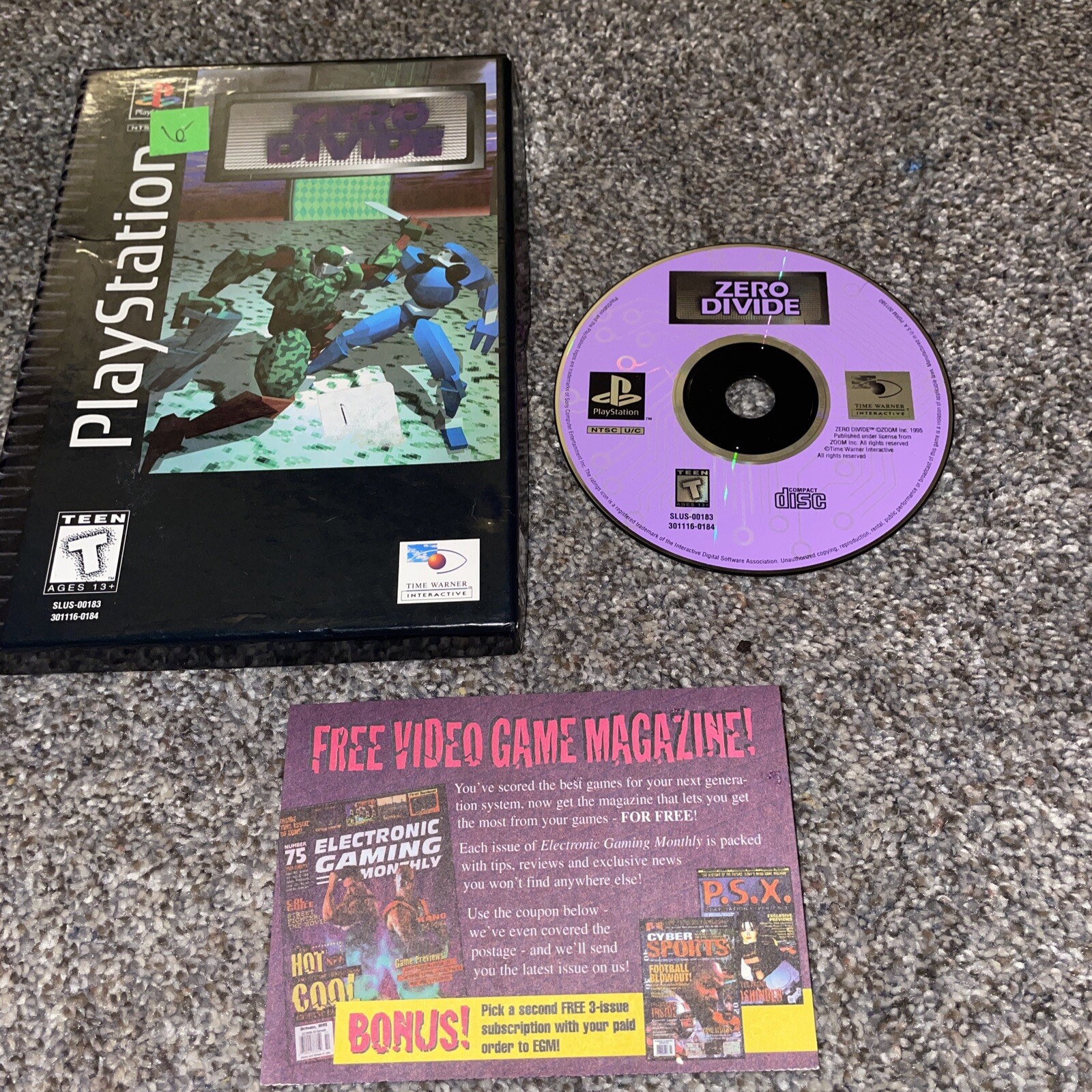 PLAYSTATION 1 - ZERO DIVIDE Game Long Box PS1 Case & Game Only FREE ...