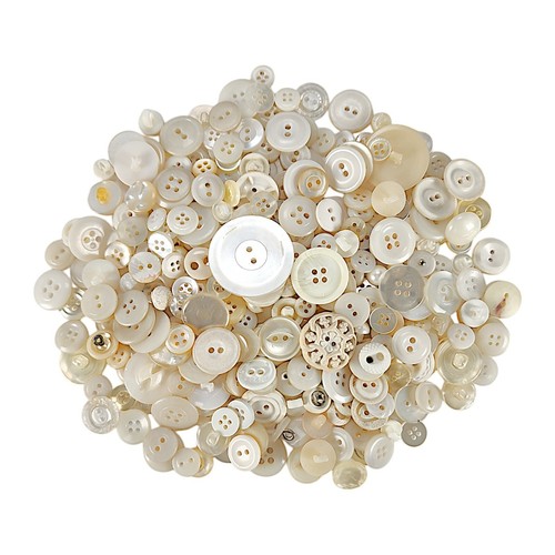 Lot of 290+ Plastic 2 & 4-Hole Shank Clear White Round Sewing Craft ...