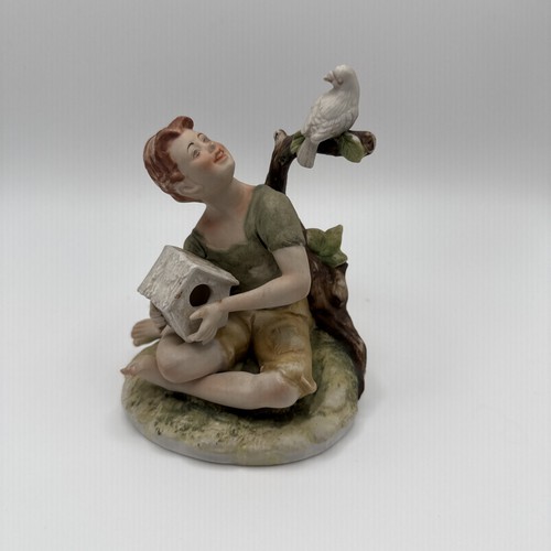 Signed Lefton Figurine Vtg Porcelain Birds & Country Sculpture RARE ...