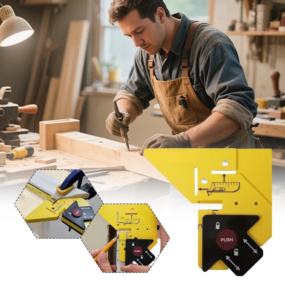 Woodworking Auxiliary Ruler Bevel Cutting Aid - Professional Trimming ...