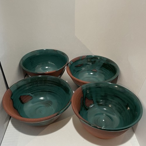4 Jon Mehr Studio Art Pottery Red Ware Bowls Signed Handmade Size ...