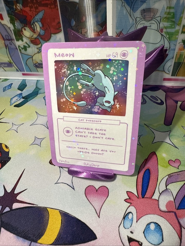 Holo Pokederp Meow (Mew) Star Holo Mew Pokemon NON TCG | eBay
