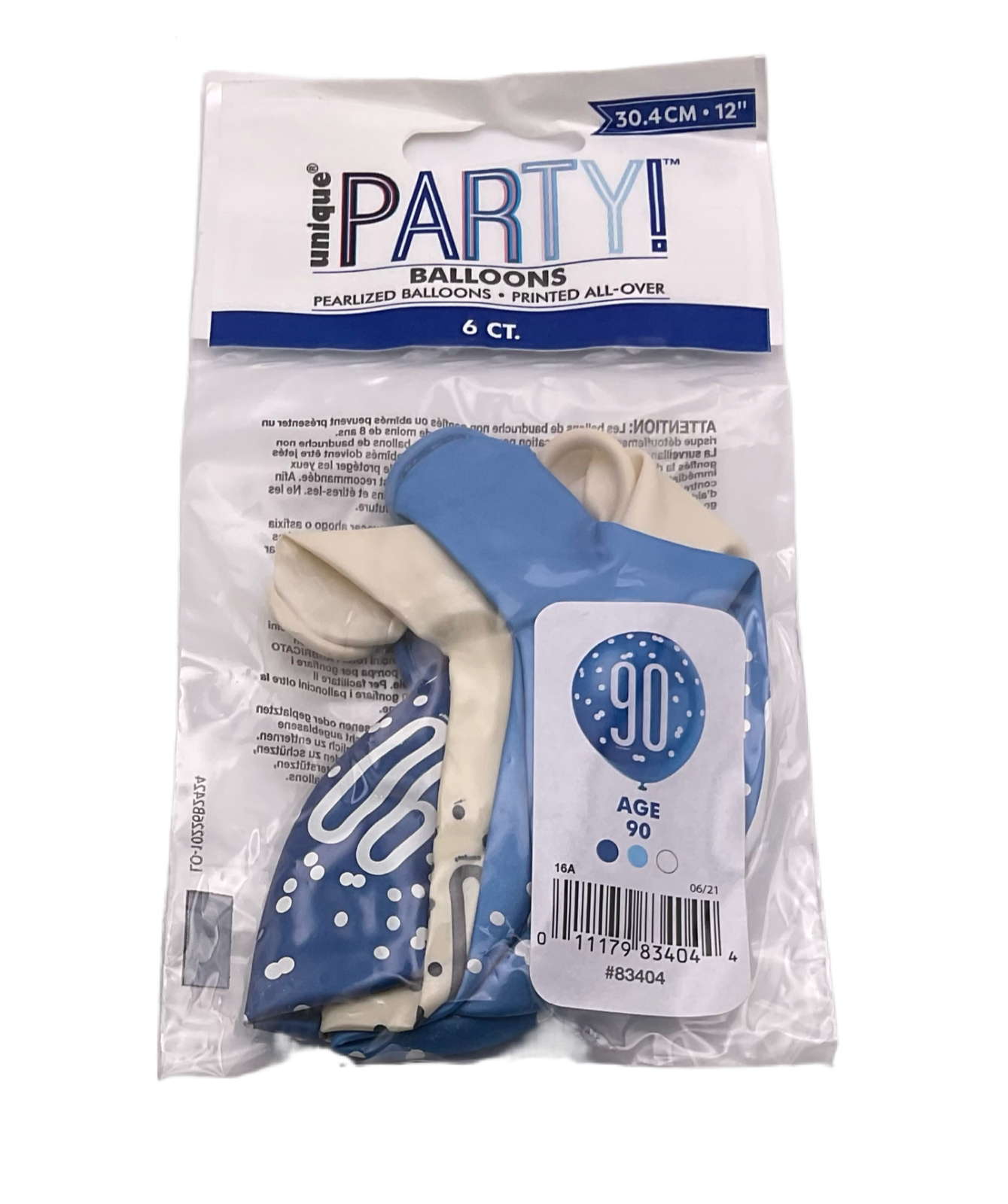 Age 90 blue and white themed birthday balloons banners bunting party ...