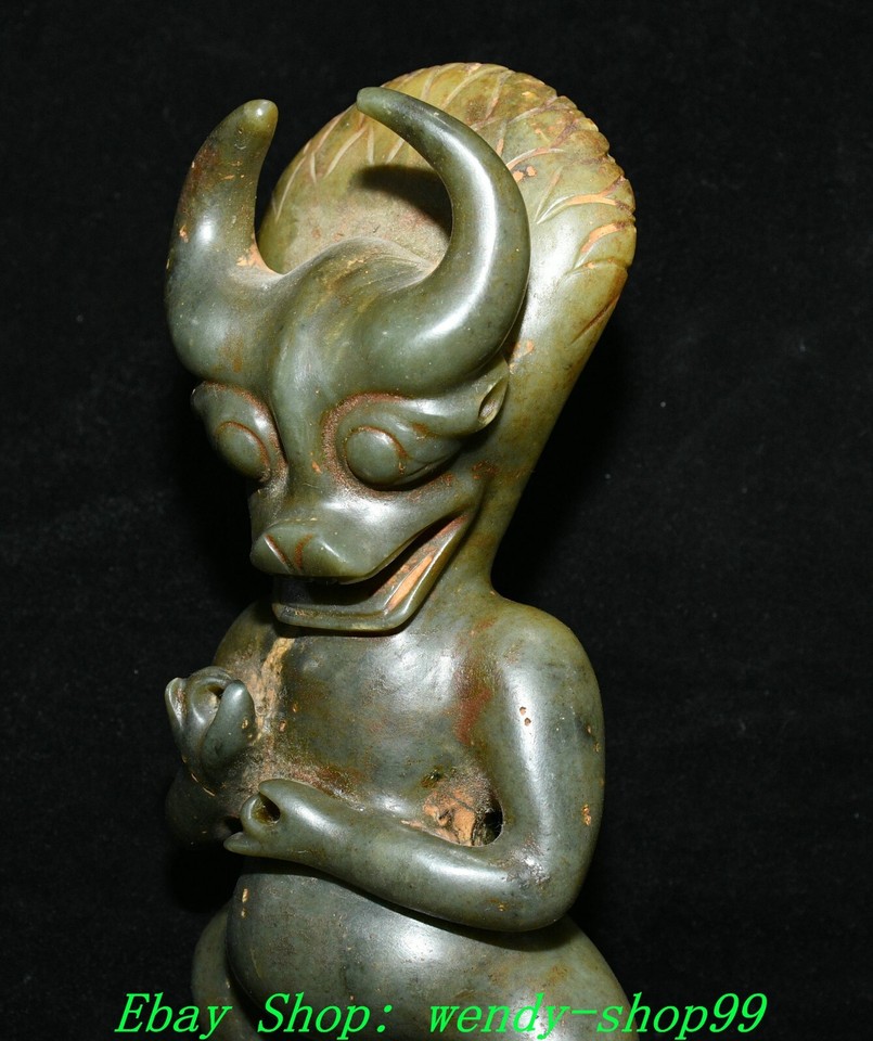 Old Chinese Hongshan Culture Natural Hetian Jade Sun-God Helios Niu ...