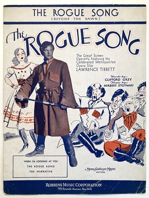 1930 "THE ROGUE SONG" MOVIE SHEET MUSIC "THE ROGUE SONG" LAWRENCE ...