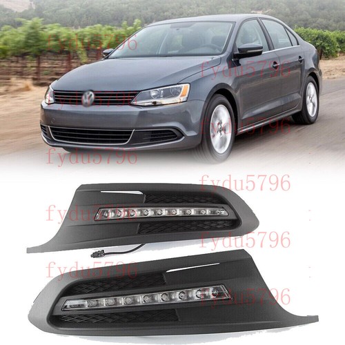 LED DRL Fog lights Daytime Running Lights Head Lamp Fit For VW Jetta ...