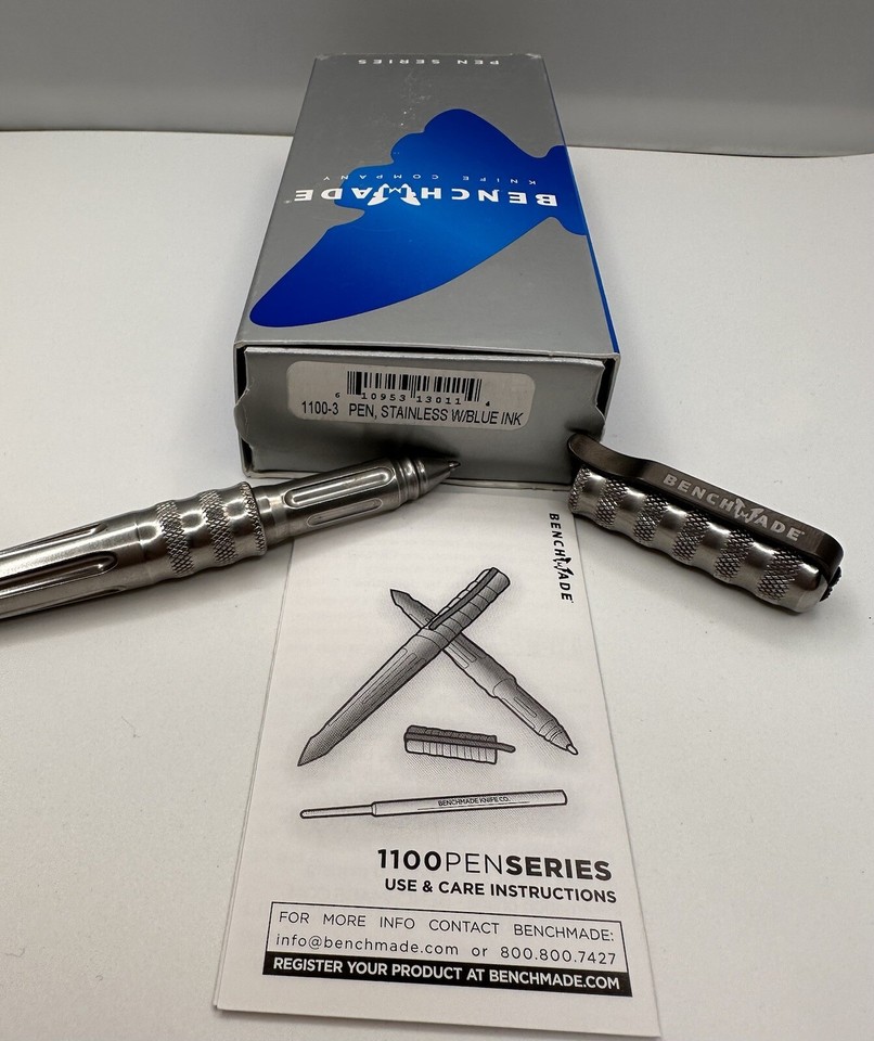 Benchmade Tactical Pen Stainless With Blue Ink 1100-3 | eBay