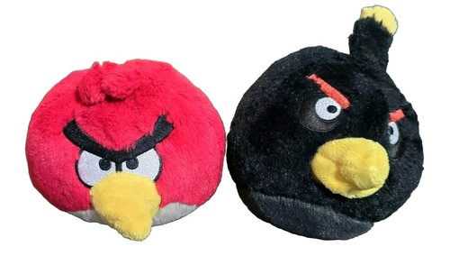 Angry Birds Black Bomb And Red No Sound Plush 5" Commonwealth | eBay