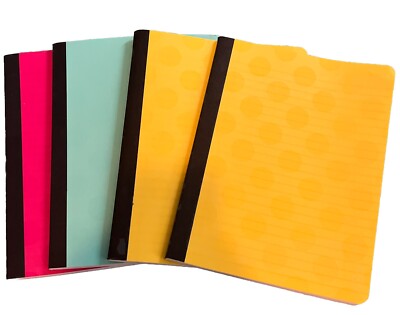 Composition Notebook Lot Of 4 - Transparent Spotted Pink, Blue, Yellow ...