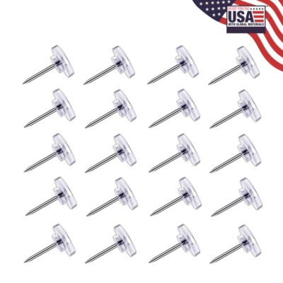 150 Count Push Pins, Clear Thumb Tacks, Flat Thumb Tacks Steel Point ...