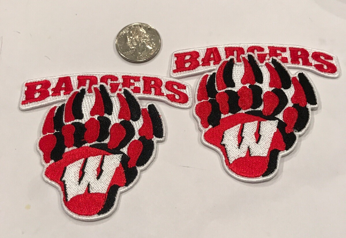 2-WISCONSIN U Wisconsin Badgers Vintage Embroidered Iron on Patches 3.5 ...