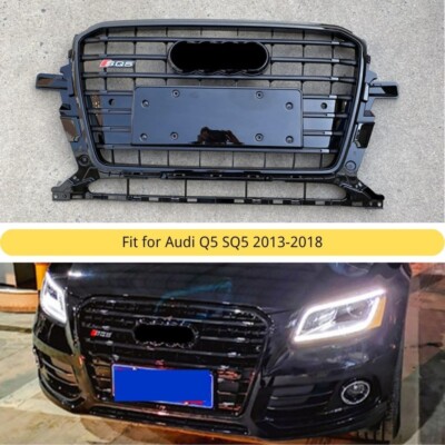 ALL BLACK Front Bumper Mesh Grille for Audi Q5 SQ5 2013-2018 Update to ...