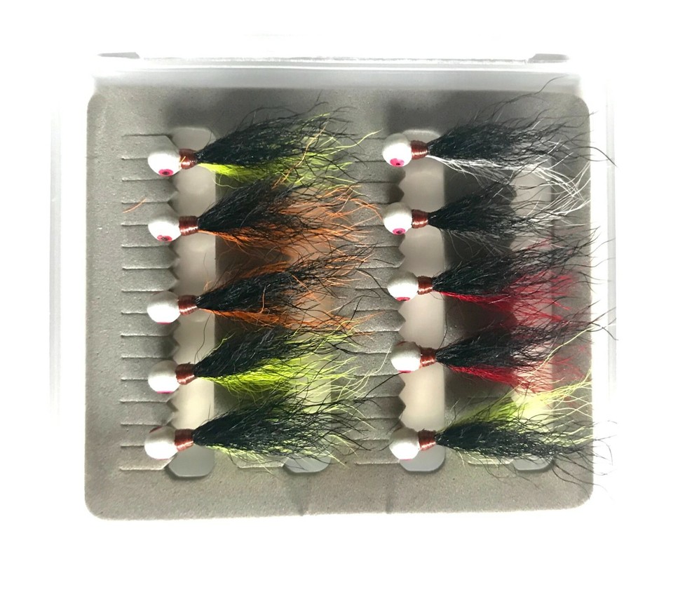 Box of 10 Hair Jigs 1/64 Head & Size 8 Hook | eBay