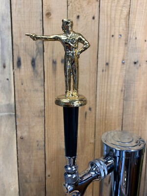 Pistol Beer Keg Tap Handle Vtg Gold Metal Target Shooting Trophy ...