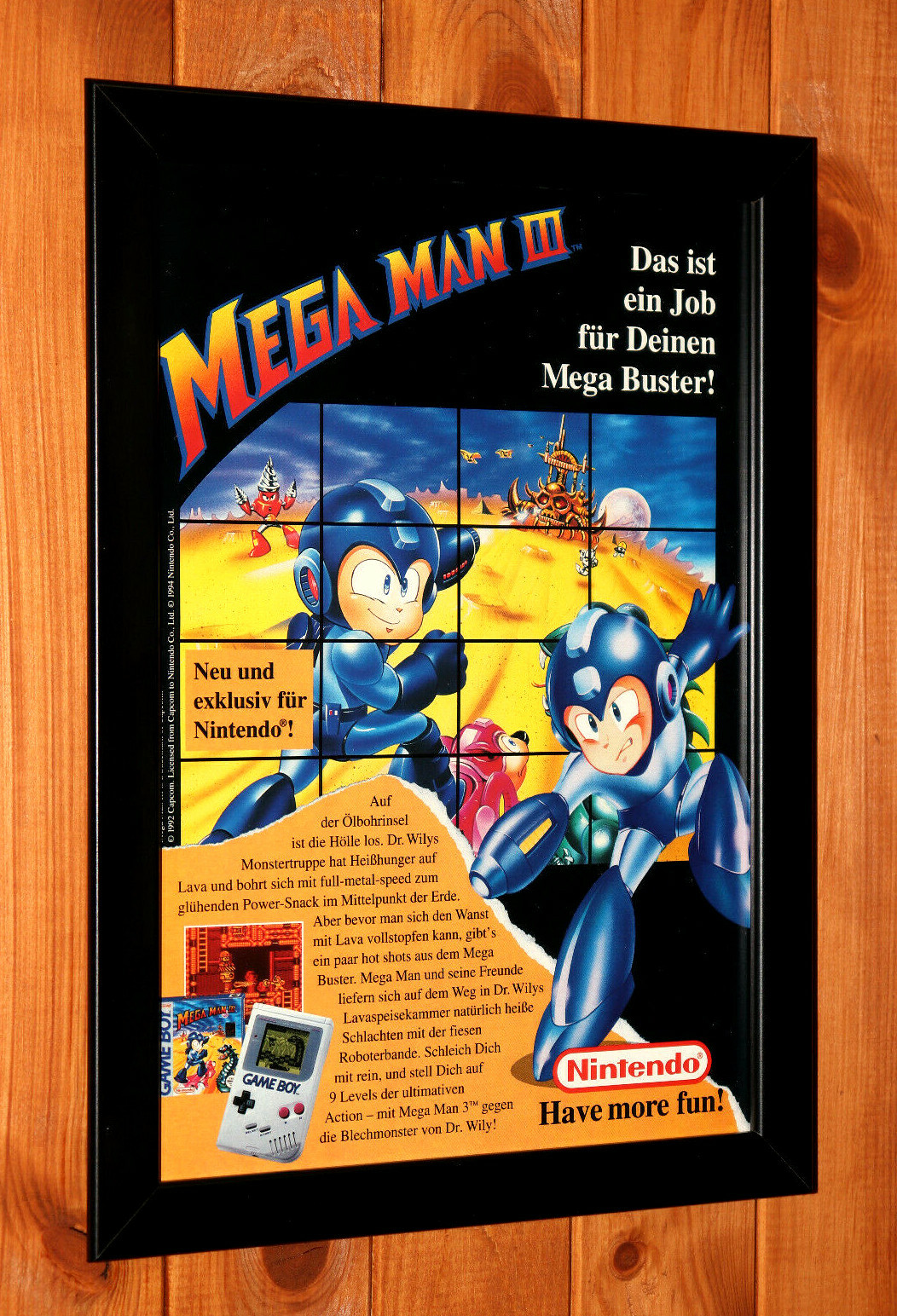 1994 Mega Man 3 Nintendo SNES Game Boy Rare Promo Vintage Poster Ad ...
