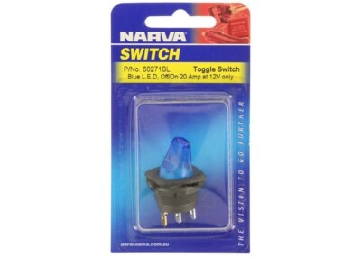 Narva Switch Toggle Illuminated On Off Blue 60271BL | eBay