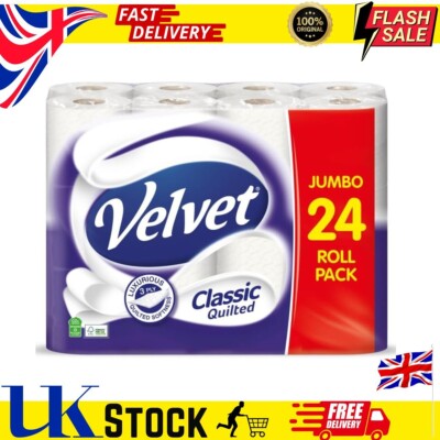 Velvet Classic Quilted Toilet Tissue 24 Rolls - Luxuriously Soft -3-ply ...