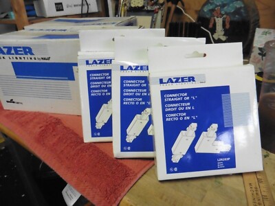 3 NEW Halo Lazer Cooper Track lighting LZR203P Straight L Connector ...
