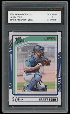 Harry Ford 2024 Panini Donruss 1st Graded 10 Rated Prospect Rookie Card ...
