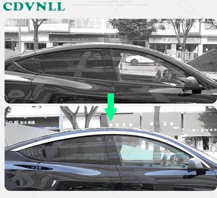 For Tesla Model Y 2020-2024 Chrome Bright Window Visor Shade Sun Rain ...