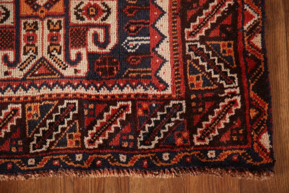 Antique Geometric Abadeh Rug Wool Hand-knotted 5x9 ft. Tribal Carpet | eBay
