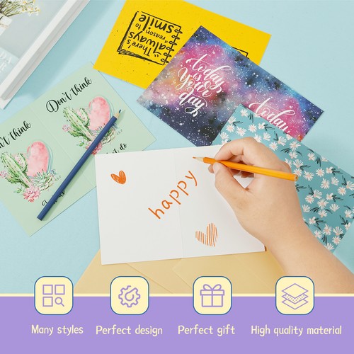 Colorful Inspirational Greeting Cards with Envelopes Encouragement ...