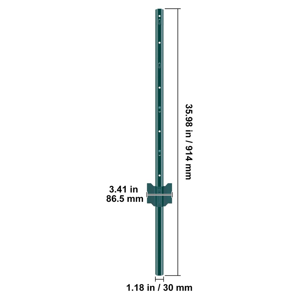 3/4/5/6/7 ft Fence Post 10/6 Pack T-Post Heavy Duty Metal Fence Posts ...