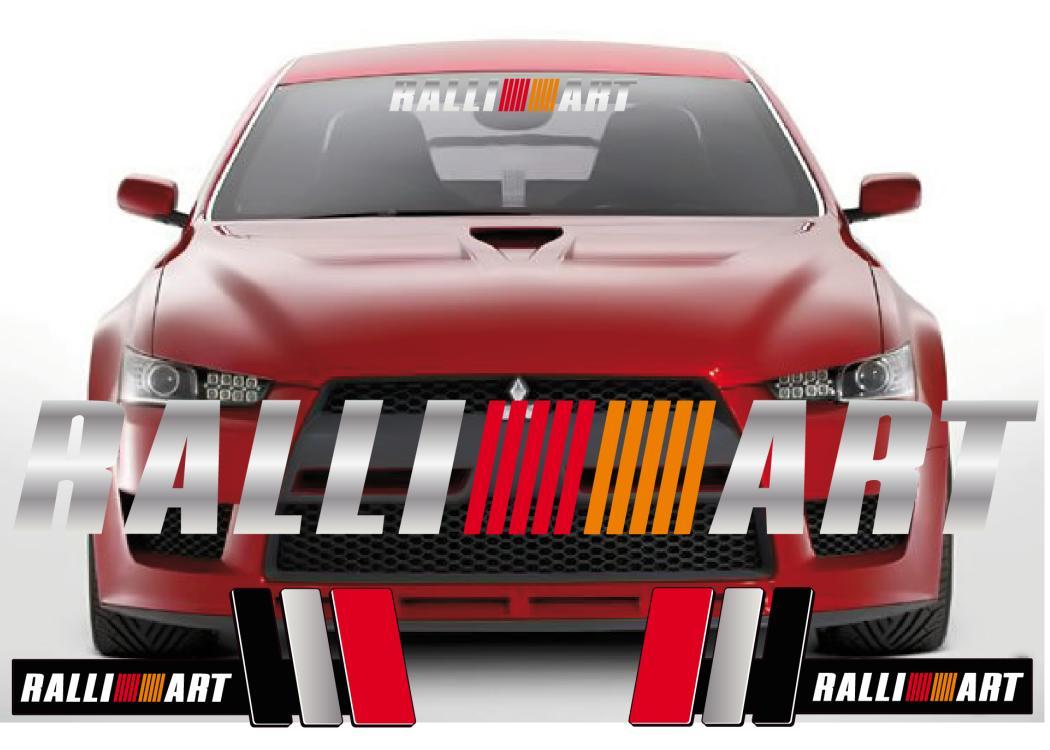 RALLIART GRAPHIC KIT WINDSHIELD DECAL SIDE STICKERS MITSUBISHI ECLIPSE ...