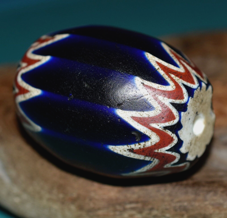 Huge Antique Venetian Six Layer Chevron Italian Drawn Cane Bead ...