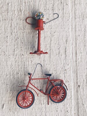 Die Cast Red Metal Dollhouse 3" Gumball Machine & Bike Vintage 1970's ...