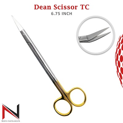Dean Scissors Tungsten Carbide 6.75" Surgical Tissue Gum ENT Dental ...